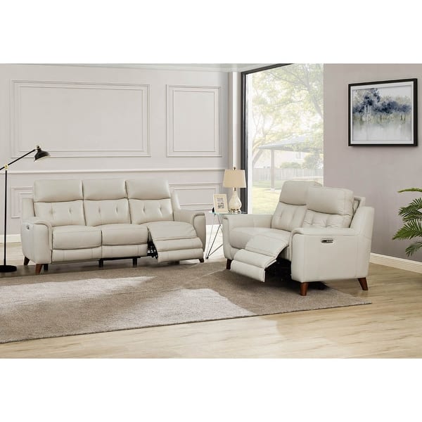 Hydeline Torino Zero Gravity Power Recline and Headrest Top Grain Leather Sofa and Loveseat ...