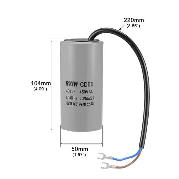 400uf Motor Star Capacitor 400mfd AC 450V for 50/60Hz AC Motor 2Pcs ...