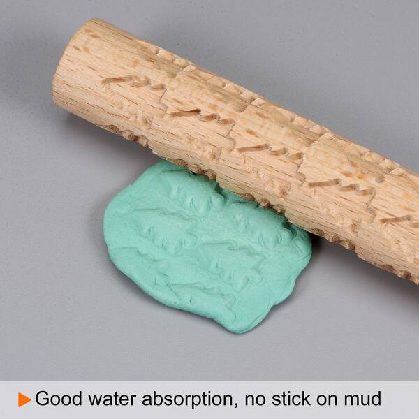 Wood Clay Roller Tree Texture Rolling Emboss Beech 15cm x 2cm - Wooden ...