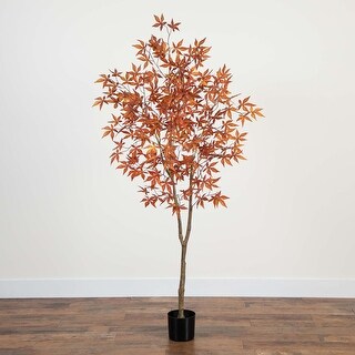 Japanese Maple Artificial Potted Tree - 6' - Red - Bed Bath & Beyond ...