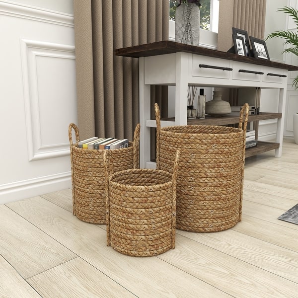 Dried Plant Material Coastal Basket (Set of 3) - S/3 20", 17", 13"H ...