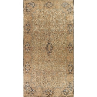 Vegetable Dye Kerman Large Persian Rug Handmade Wool Carpet - 9'5" x 17 ...