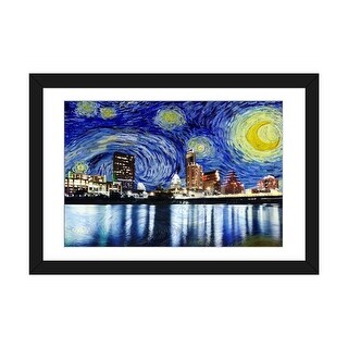 iCanvas "Austin, Texas Starry Night Skyline" by 5by5collective - Bed ...