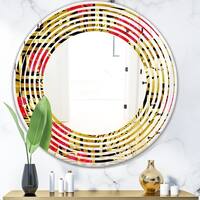 Designart 'Tropical Gold Luxury Pattern I' Printed Modern Round or Oval ...