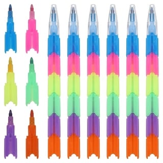 Stacking Crayons, 7 Pack 6 Colors Stackable Buildable Drawing Crayons ...