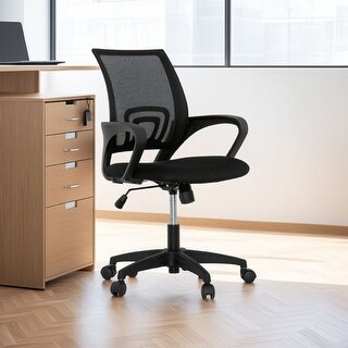Sely Rolling Office Chair, 35 Inch Adjustable Height and Black Mesh ...