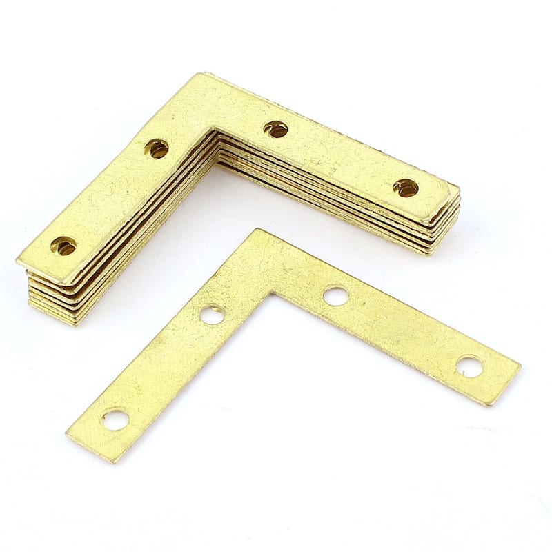 10 Pcs 90 Degree Metal Corner Brace Angle Brackets Gold Tone 50 x 50 x ...
