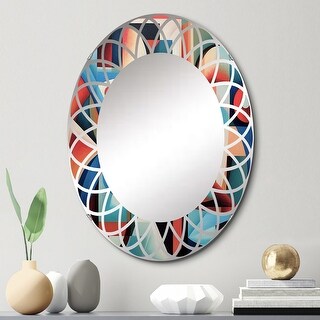 Designart "Orange Blue Geometry Unleashed III" Abstract Shapes Modern ...