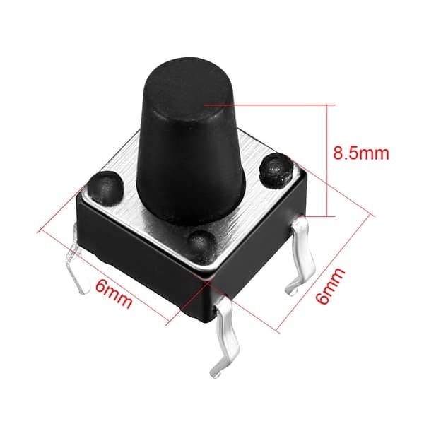 6x6x8.5mm Panel Momentary 4-Pin PCB DIP Tactile Tact Push Button Switch ...