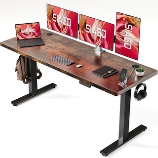 SIAGO 63 x 24 Inch Computer Desk Height Adjustable Electric Sit Stand ...