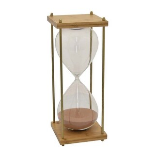 Lavi 18 Inch Bamboo Hourglass Decorative Timer, Square Base, Brown ...