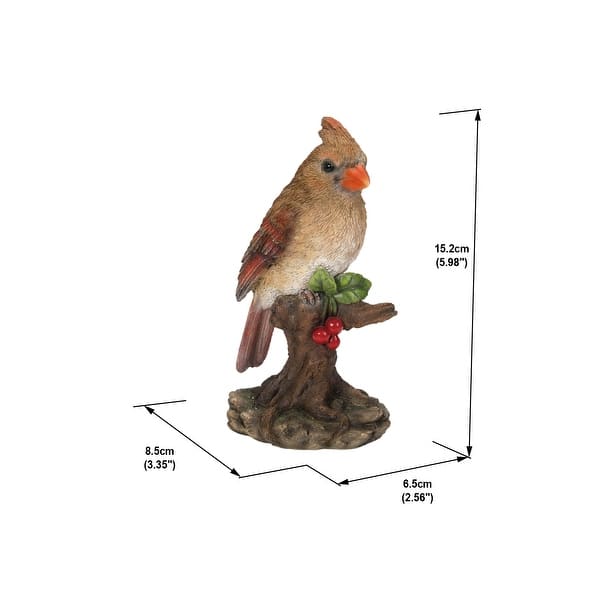 Female Cardinal Resting on Stump Garden Statue - Bed Bath & Beyond ...
