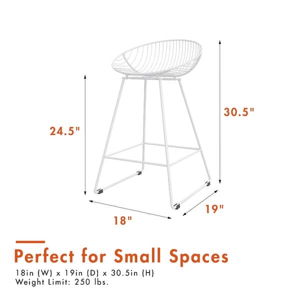 Ellis Wire Counter Stool, White - Bed Bath & Beyond - 36616262