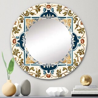 Designart 'Mediterranean Tiles In Retro Blue VIII' Printed Abstract ...