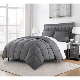 Versatile Reversible Microfiber Down Alternative Comforter Set - Bed ...