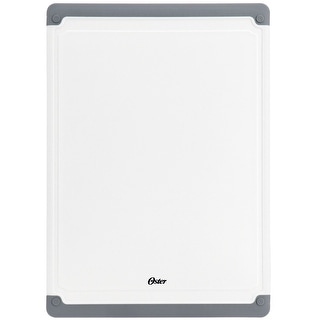 Oster Bergen 17x12 Inch Rectangular Plastic Cutting Board in White with ...