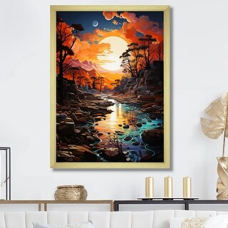 Designart "Native River Of Wisdom I" Native American Art Framed Wall ...