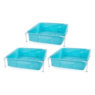 Intex 4ft x 4ft x 12in Mini Frame Kids Beginner Kiddie Swimming Pool (3 ...