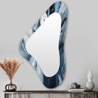 Designart - Blue And Grey Ethereal Elixir III - Abstract Wall Mirror 3D ...