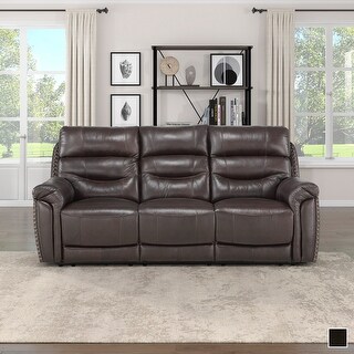Moreau Leather Power Double Reclining Sofa - Bed Bath & Beyond - 31568789