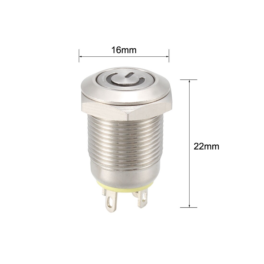Business & Industrial Pushbutton Switches 16mm 3 Amp Flat-top Stainless ...