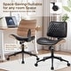 Armless Office Chair with Wheels, Adjustable Height Mid Back, Swivel ...