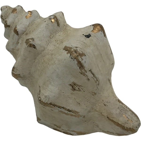 Weathered White And Gold Paper Mache Seashell Decoration - Bed Bath ...