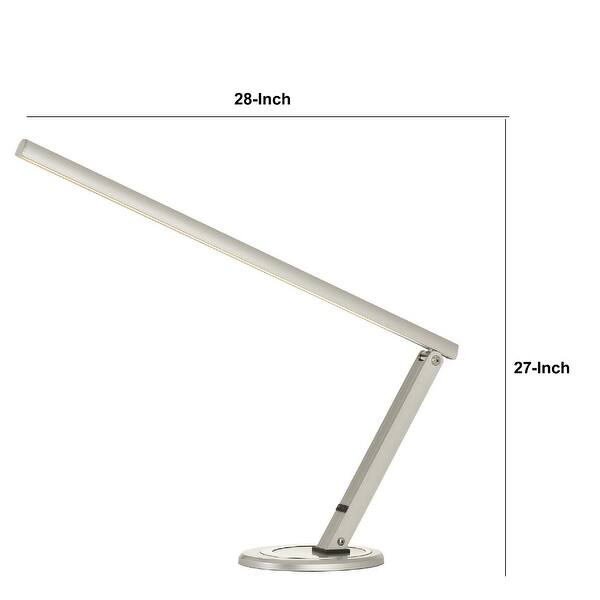27 Inch Metal Desk Lamp with Adjustable LED Strip, Silver - Bed Bath ...