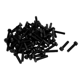 M6x30mm Full Thread Nylon Metric Hex Hexagon Head Cap Screw Bolt Black ...