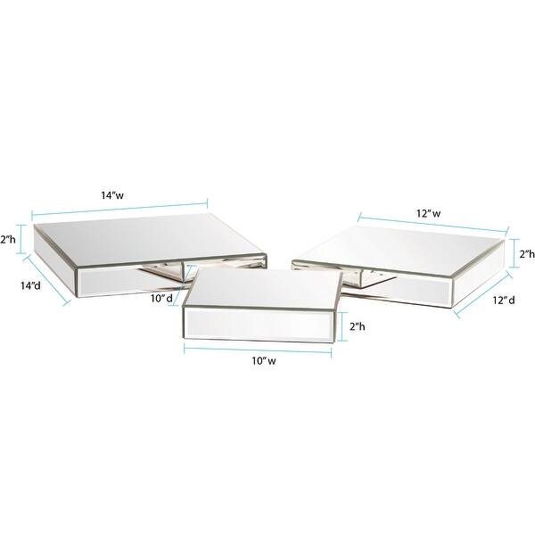 Allan Andrews Square Mirrored Decorative Display Platforms (Set of 3 ...