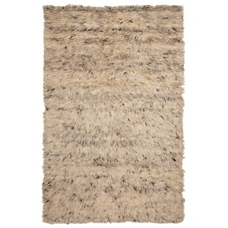 ECARPETGALLERY Hand-knotted Tangier Cream Wool Rug - 5'1 x 8'0 - Bed ...