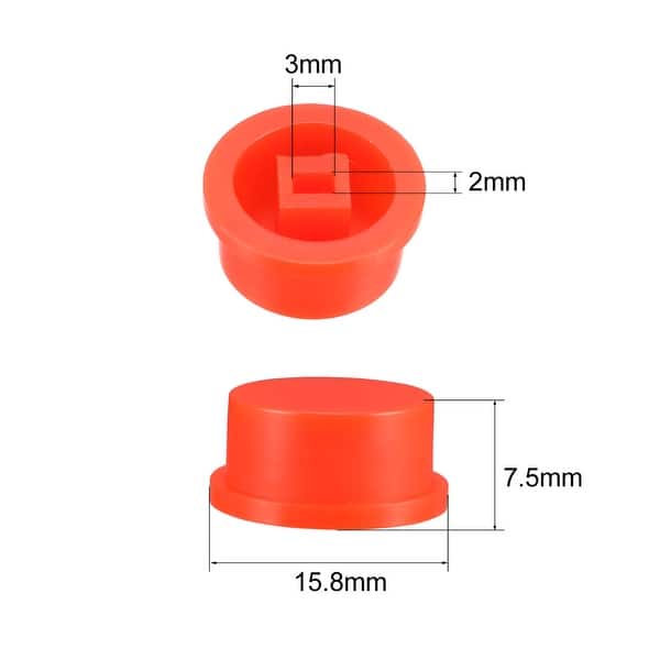 25Pcs Plastic 13.5x7.5mm Latching Pushbutton Tactile Switch Caps Cover ...
