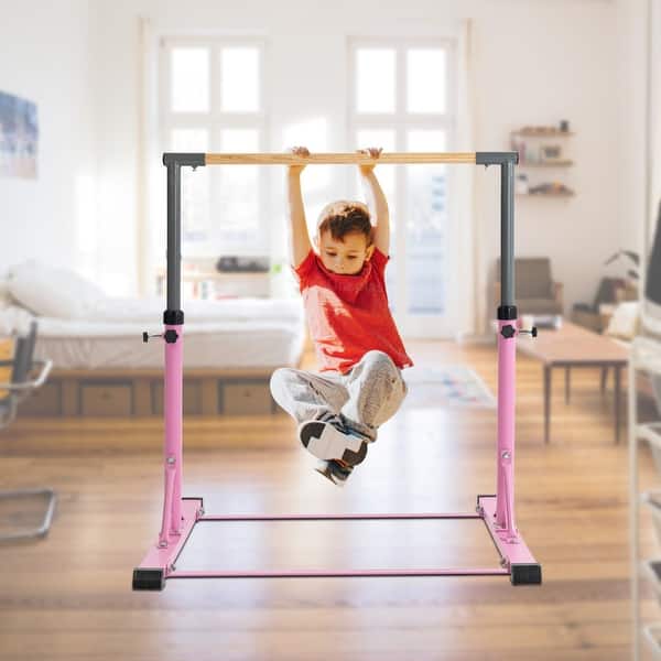 Pink Gymnastic Bar Set Gymnastics Horizontal Bar for Kids Home Use ...