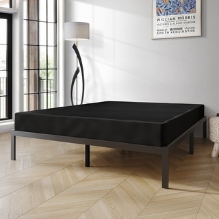 CraftPorch Solid Wood 5-Inch Box Spring Foundation with Wood Slats with ...