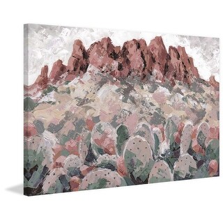 'Cactus in Red Rock' Painting Print on Wrapped Canvas - Bed Bath ...