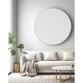 42 Inch Metal Framed Round Bathrrom Mirror For Wall - Bed Bath & Beyond ...