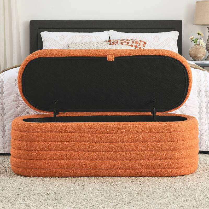 Length 45 5 Inchesstorage Ottoman Bench Upholstered Fabric Storage