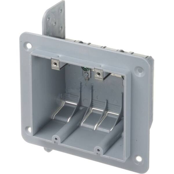 Wall Mount Plastic Grey Non- Metallic Double Gang Device Box American ...