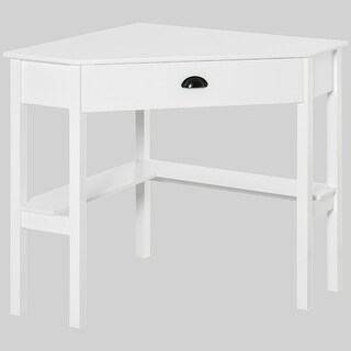 29.5" Triangle Corner Desk with Storage, Small Space Computer Desk with ...