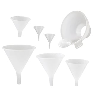 Hutzler 7 Piece Multi-Purpose Plastic Funnel Set with Mini-Funnels and ...