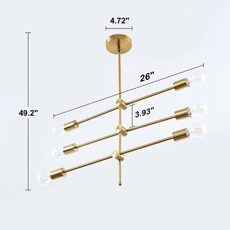 6-Light Chandelier Modern Sputnik Geometric Pendant Light - Bed Bath ...