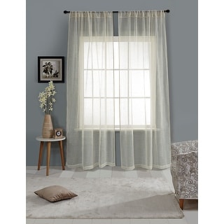 India's Heritage Linen Sheer Shimmer Curtain - Single Curtain Panel ...