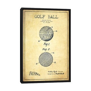 iCanvas "Golf Ball Vintage Patent Blueprint" by Aged Pixel Framed - Bed ...