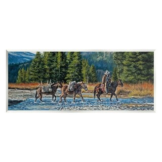 Stupell Crossing River Cowboy Landscape Wall Plaque Art by David Graham ...