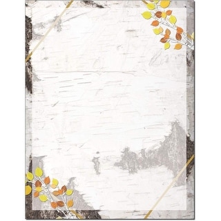 Rustic Birch Wood Stationery - 8.5 x 11-60 Letterhead Sheets - Border ...
