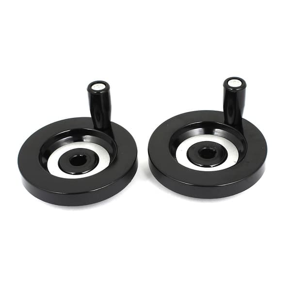 2 Pcs 10mm Bore 80mm Dia Revolving Handle Hand Wheel HandWheel Black ...