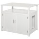 PawHut Wooden Cat Litter Box Enclosure Furniture with Adjustable ...