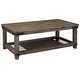 Danell Ridge Rustic Rectangular Coffee Table with Iron Accents, Brown ...
