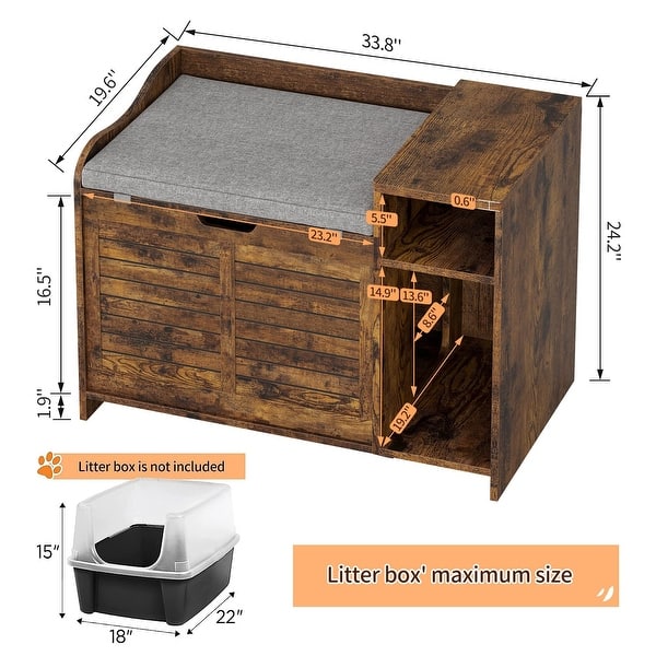 Litter Box Enclosure with Top Opening with Cushion - Bed Bath & Beyond ...