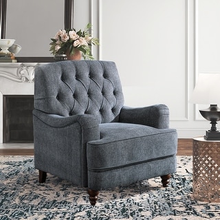 Classic Tufted Back Accent Chairs with English Roll Arm, Thick Seat ...